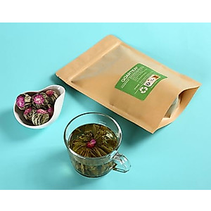 GOARTEA 24Pcs Blooming Tea Flowers Balls Green Tea Ball Blooming Flower Tea Artistic - Individually Sealed Fresh Natural Gift Set Pack