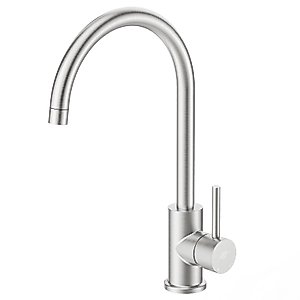 Bar Sink Faucet, Single Hole Stainless Steel Sink Faucet for Kitchen Bathroom Farmhouse RV Campers, Brushed Nickel Single Handle Bathroom Sink Faucet