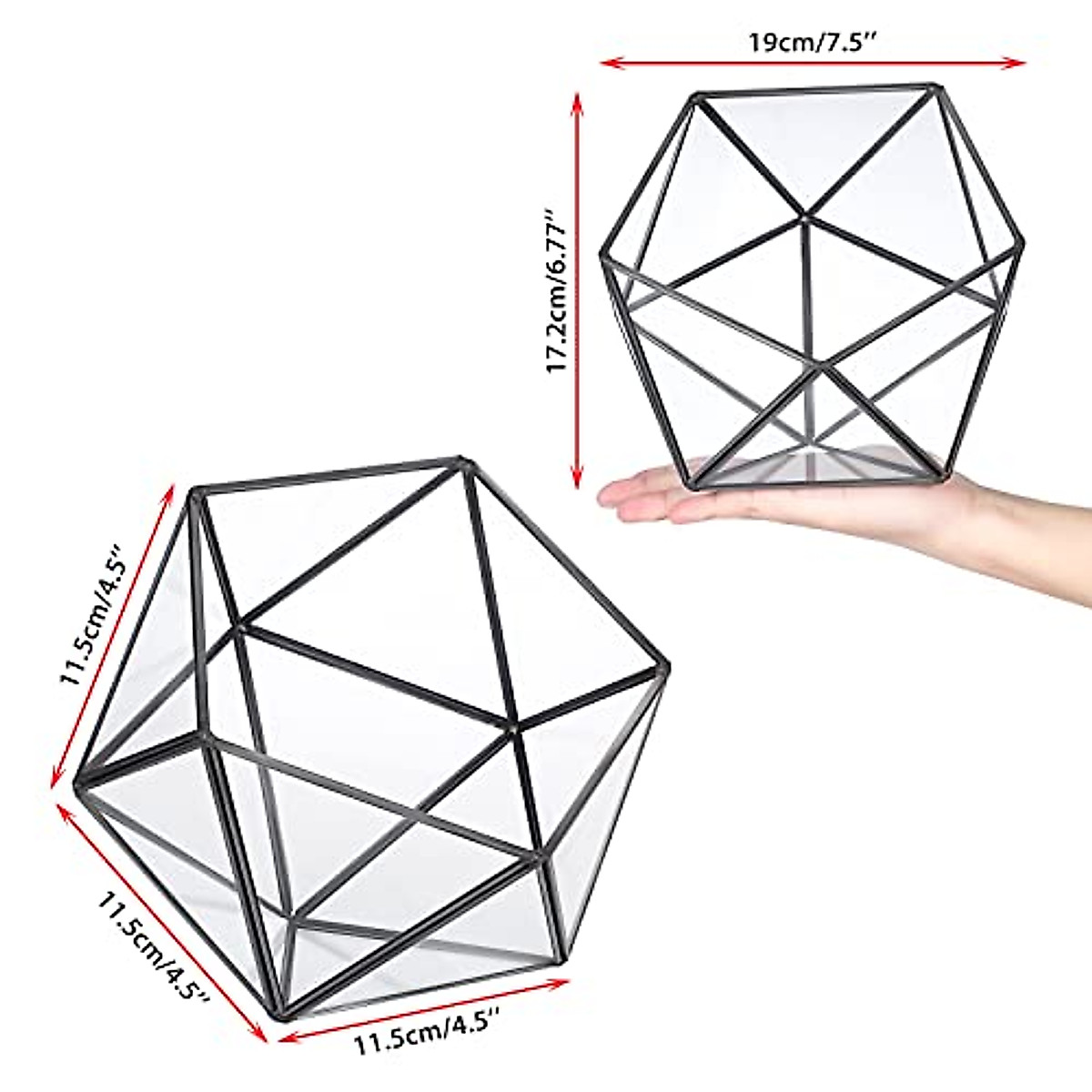 ELLDOO Black Glass Coffee Pods Holder, 15 Sided Geometric Box Coffee Pod Organizer for K Cup Espresso, Tea Bags Sugar Packets Coffee Capsule Storage Holder for Kitchen Coffee Bar Office Desktop Counter