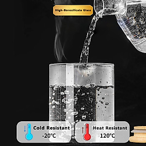 NEPIVEL 8 Pack Glass Jar with Bamboo Lids, 8Oz Glass Containers with Airtight Bamboo Lid and Spoons,100% Sealed Glass Spice Jars for Candy Coffee Beans Sugar Nuts Cookies, 240ml