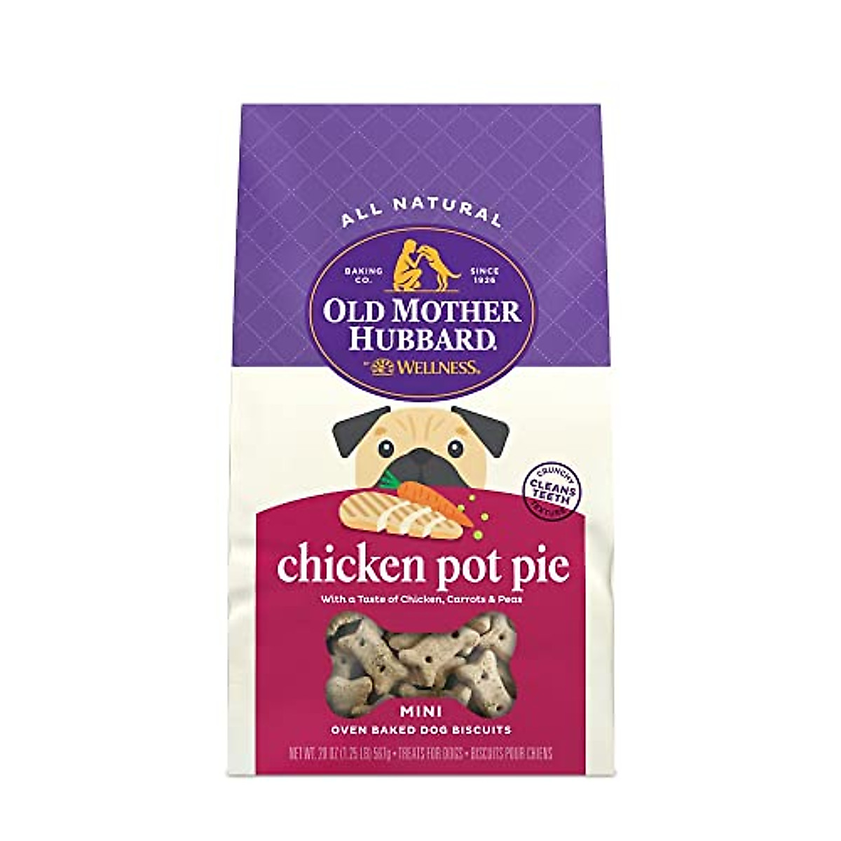 Old Mother Hubbard Mini Classic Chicken Pot Pie Biscuits Baked Dog Treats, 20 oz. (635193)