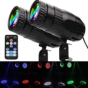 Latta Alvor 4 in 1 Small Spotlight Mini RGBW LED Beam Spot Lights Stage Effect Lighting LED Beam Pinspot Light for Mirror Ball Club Party Bar DJ Events (Black)