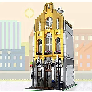 General Jim's Architecture Building Blocks Lighted Ice Cream Parlor 2605 Pieces with LED Light Set Included City Store Building Toy Set for Adults and Teens