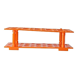 2 Pack 50 Well Centrifuge Tube Rack for 10ml/15ml/50ml Scientific Laboratory Plastic Tube Rack Holder Detachable Lab Test Tube Rack Orange/Blue