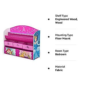 Delta Children Deluxe Book & Toy Organizer, Disney Princess