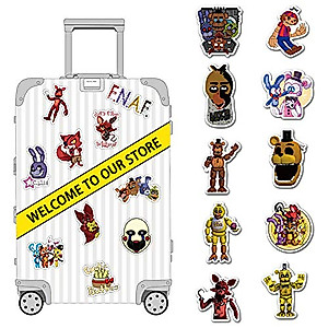 Five Nights at Freddy's Stickers 50 Pack Waterproof Stickers Laptop Bumper Skateboard Water Bottles Computer Terror Game Stickers