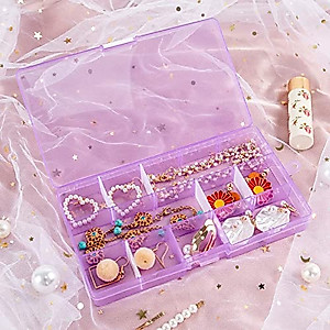 SGHUO 5pcs 15 Grids Bead Case Storage Organizer Small Plastic Jewelry Organizer Box