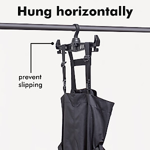 TRANSWARPS Heavy Duty Hanger for Tactical Gear Vest W/ 360°Rotatable Hook | Multipurpose Standard Plastic Hangers for Body Armor,Police,Military Gear,Scuba Diving, Survival Equipment (Black)