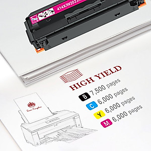 414X Toner Cartridges 4 Pack Compatible Replacement for HP 414X W2020X 414A W2020A with HP Color Laserjet Pro MFP M479fdw M454dw Printer (Black Cyan Yellow Magenta)