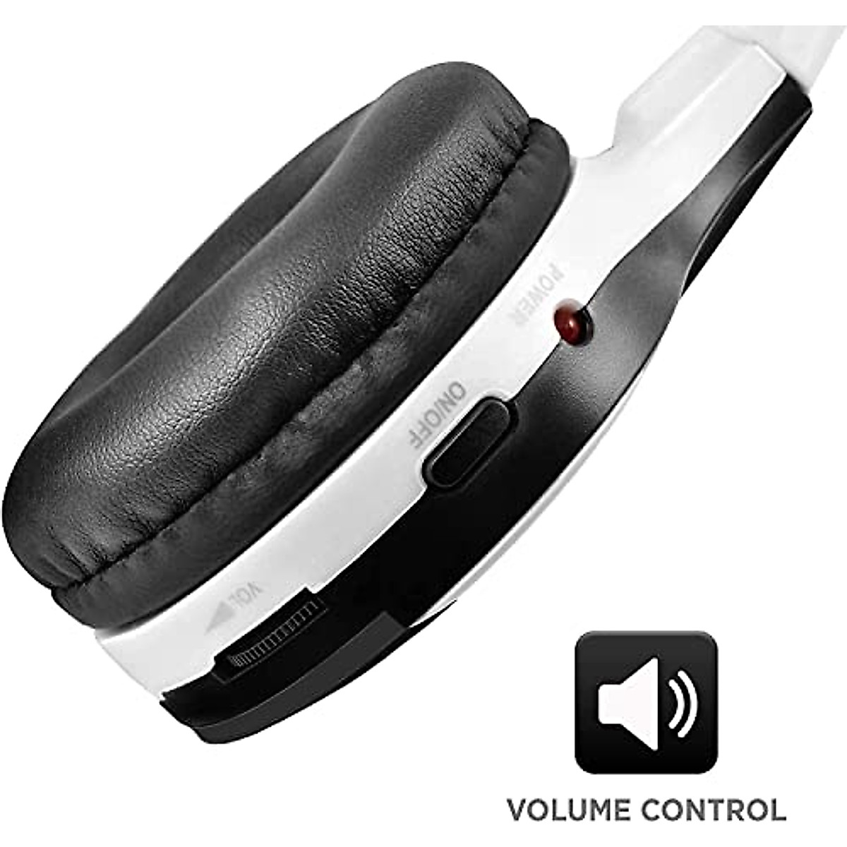 XO Vision IR630BL Universal IR Wireless Foldable Headphones - Black Wireless Bluetooth-Enabled Lightweight Portable for iPhone, Car, Kids Wireless Headphones for Universal Car Entertainment System