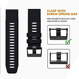 NotoCity Compatible with Fenix 6 Pro Watch Band for Fenix 6/Fenix 5/Fenix 5 Plus/Fenix 7/Forerunner 935/Forerunner 945/Approach S60/Quatix 5(Black-grey)