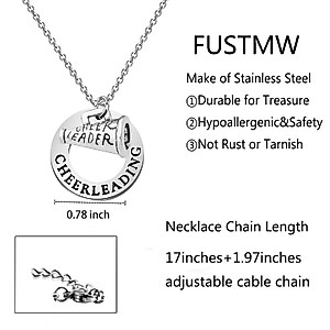 FUSTMW Cheerleading Necklace Cheerleader Gifts Cheer Megaphone Charm Necklace Gifts Cheerleading Jewelry Cheer Team Coach Gifts (silver)