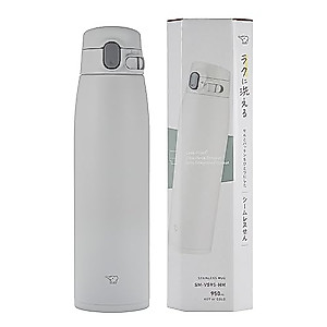 Zojirushi SM-VS95-HM Water Bottle, One-Touch Stainless Steel Mug, Seamless, 32.4 fl oz (950 ml), Matte Gray