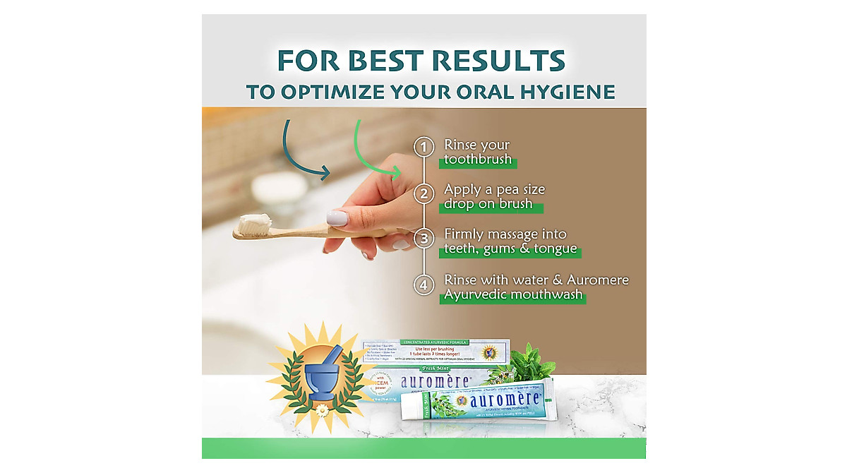 Auromere Herbal Mint Toothpaste: 100% Natural & Vegan