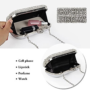 SUKUTU Women Tassel Evening Clutch Bag Luxury Rhinestones Party Prom Purse Handbag With Detachable Chain