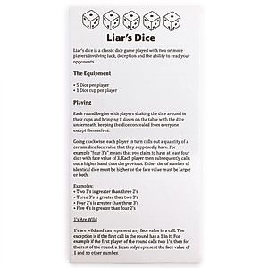 Yellow Mountain Imports Liar's Dice Golden Cup Shaker Bluffing Game - 4 Cups with 20 (16mm) Dice