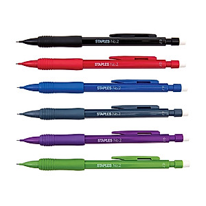 Staples No.2 Mechanical Pencils, Medium 0.7 mm (12 Qty)