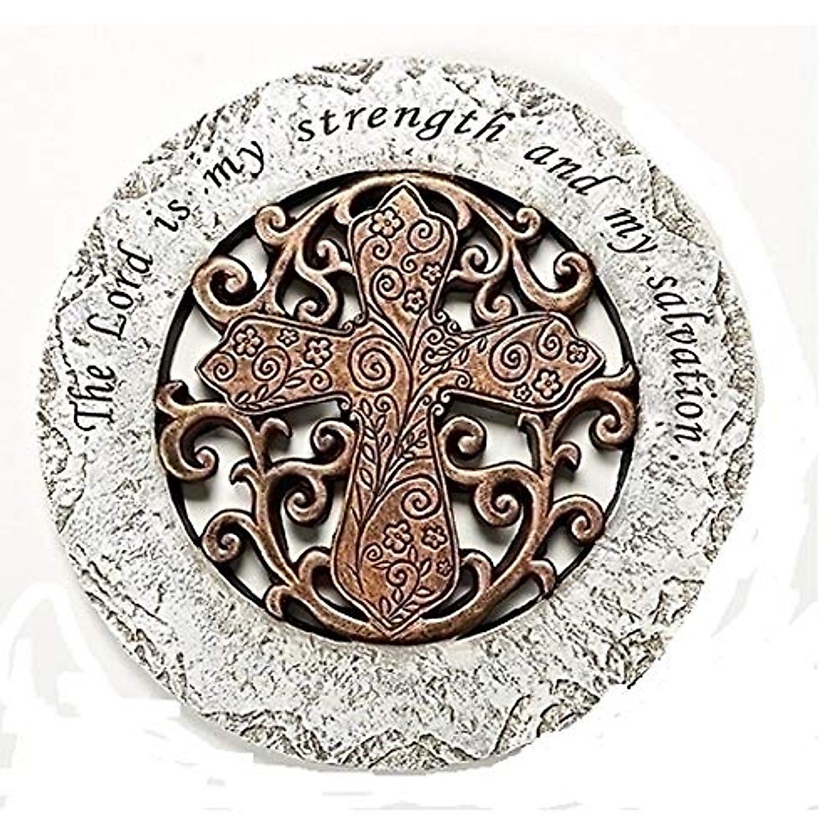 Roman Giftware Inc., Garden Collection, 12" D Cross Bronze Stepping,Religious, Inspirational, Durable (12x1x12)