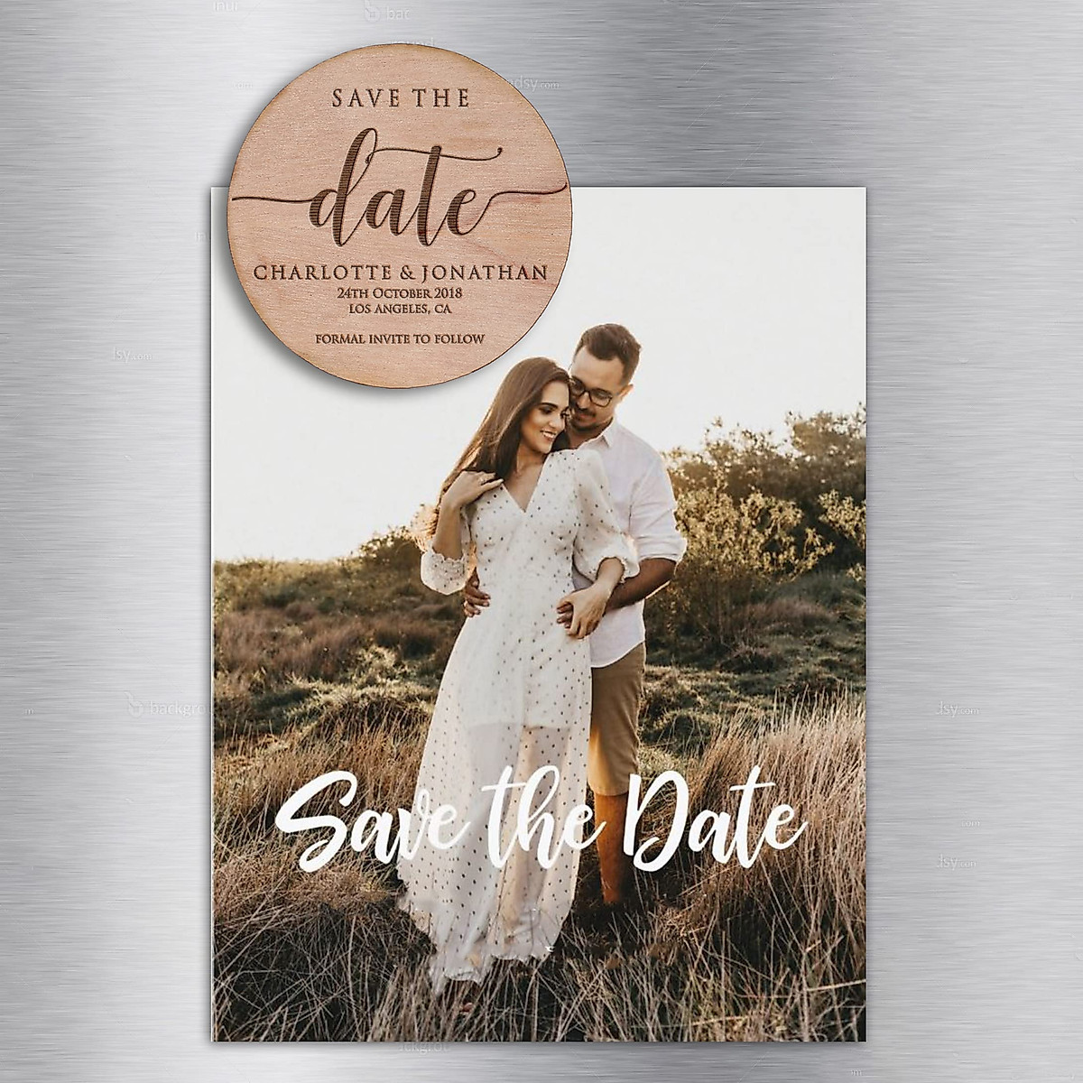 Save The Date Wood Magnet | Personalized Wood Magnet | Wood Save The Date | Wedding Announcement Magnets | Save The Magnet | Wedding Save The Date| Wooden Save The Date Magnets, 15 pc