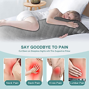 Oubonun Premium Adjustable Loft Quilted Body Pillows - Firm and Fluffy Pillow - Quality Plush Pillow - Down Alternative Pillow - Head Support Pillow - 21"x54"