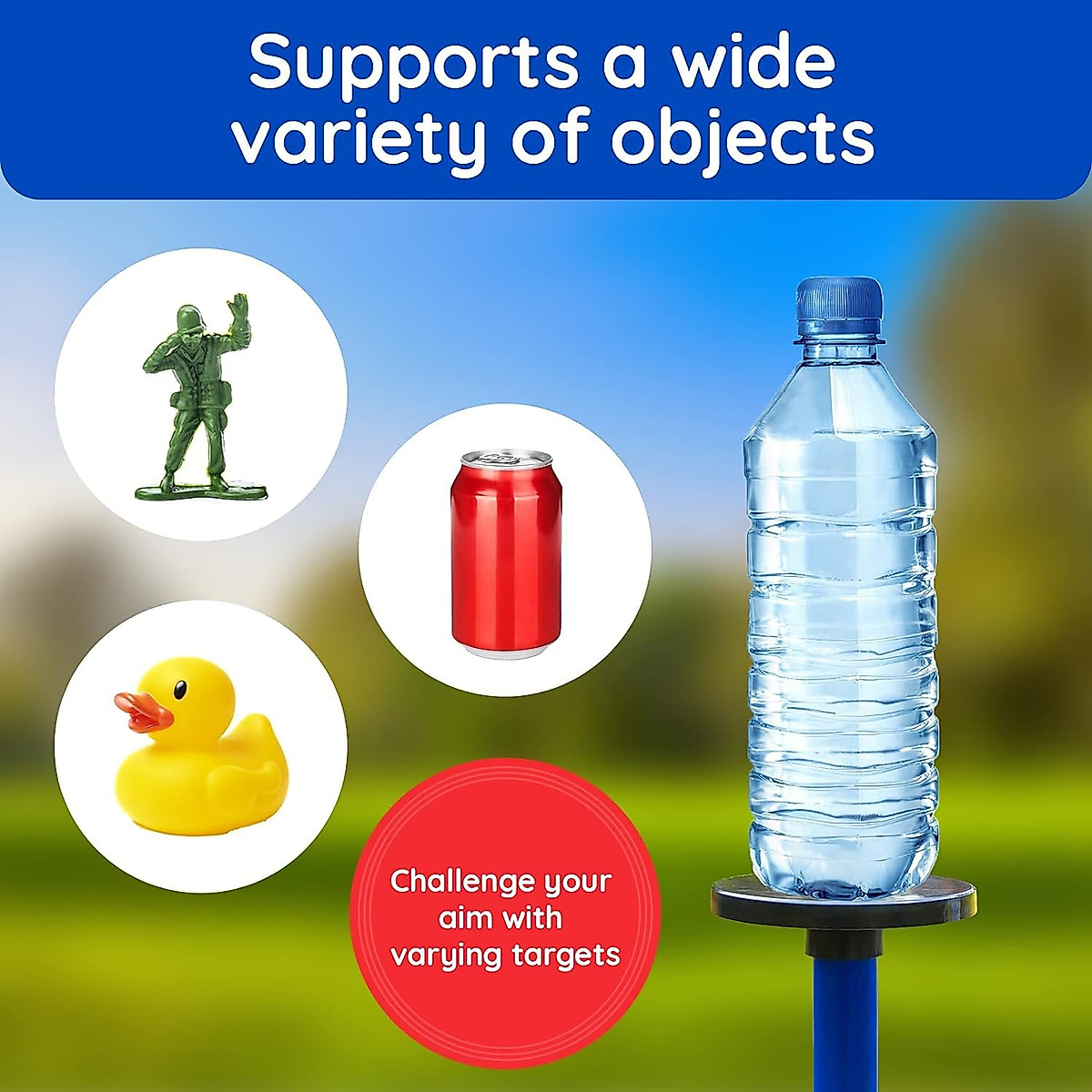 Giggle N Go Yard Games for Adults and Kids - Outdoor Polish Horseshoes Game Set for Backyard and Lawn with Frisbee, Bottle Stands, Poles and Storage Bag﻿, Easter Basket Stuffers Gifts for Kids.