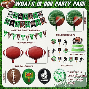 Football Party Decorations, Football Birthday Party Decorations, Sports Party Supplies Set Include Happy Birthday Banner, Football Balloon, Football Cake Topper for for Kids Birthday Football Party