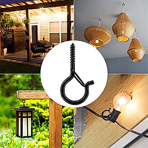 Wasnton 10 Pcs Q-Hanger Screw Hooks with Safety Buckle Design，Wall Mount 2.2 Inch Ceiling Hooks for Hanging Plants Outdoor Wire Fairy Hangers Lights and ​Party