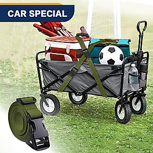 Tie Down Strap, Luggage Straps, Buckle Straps Adjustable, Nylon Strap with Buckle, Heavy Duty Luggage Straps, Adjustable Nylon Straps for Motorcycle Cargo Trucks Trailer Luggage (Army Green)