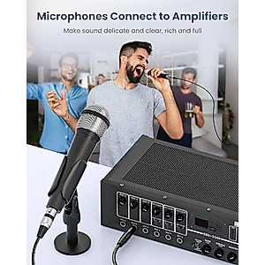 tisino XLR Female to 1/4 Inch (6.35mm) TRS Jack Lead Balanced Signal Interconnect Cable XLR to Quarter inch Patch Cable - 6.6 Feet