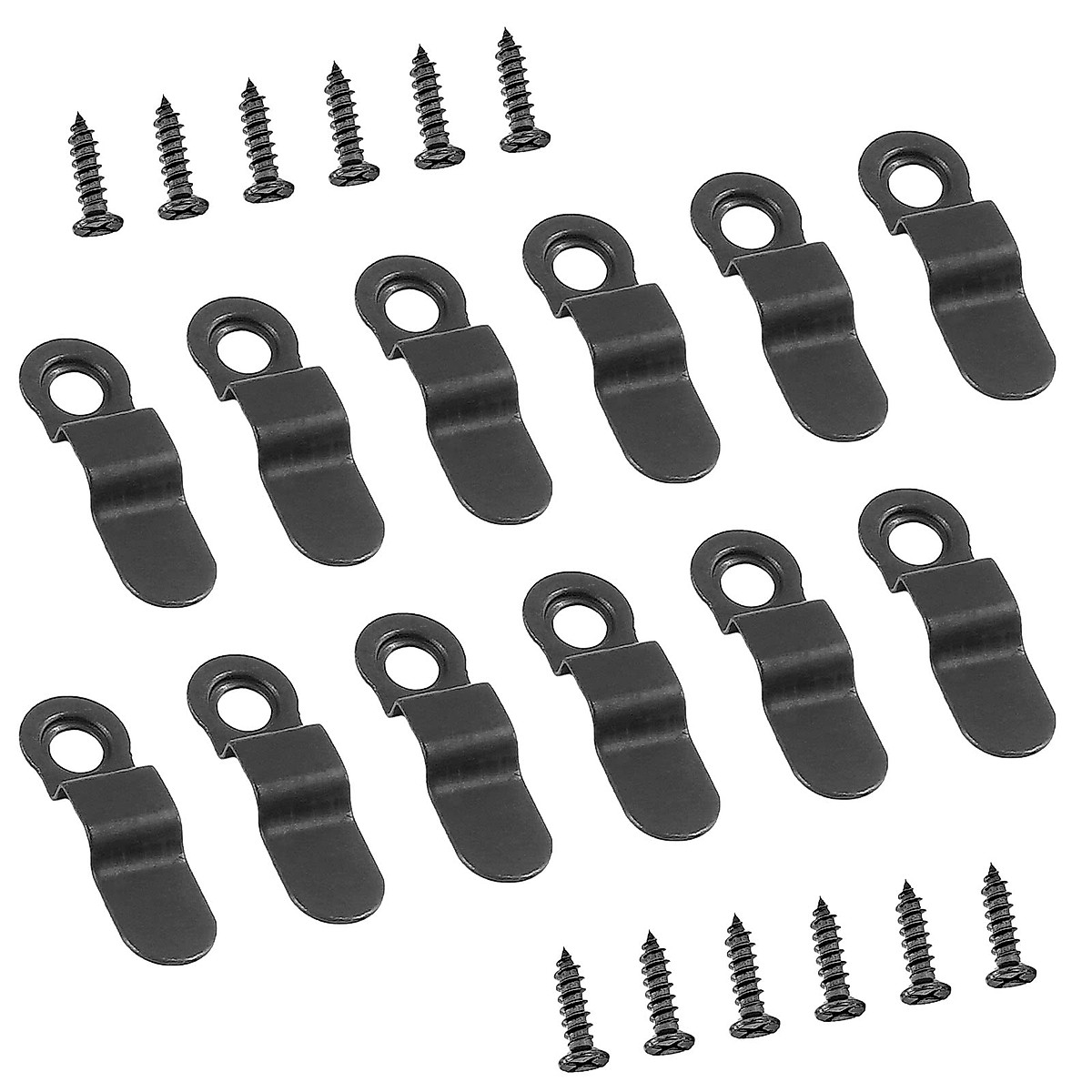 Unlorspy 50 PCS Picture Frame Turn Buttons Metal Bow Shape Photo Frame Backing Clips Hardware with Screws for Hanging Pictures, Drawing, Photos, Crafts (1Inch ,Black)