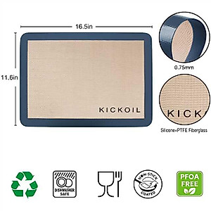 Silicone Baking Mat 2 Pack Non Stick Baking Sheet Cooking Baking Essentials Gadgets,Kitchen Accessories Pan Liner Like Reusable Parchment Paper Oven Half Sheet Silicone Induction Cooktop Protector