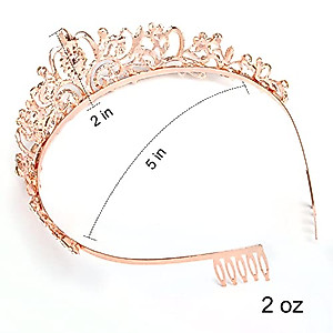 AOPRIE Birthday Crown for Women Finally 21st Birthday Sash for Women Girls Rose Gold Birthday Tiara 21 Birthday Gifts Her Him Decoration for Women Princess Crown Rhinestone Headband Happy Birthday Accessories