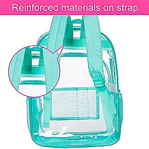 AGSDON Clear Backpack, Heavy Duty Transparent Bookbag, See Through PVC Backpacks for Men - Green
