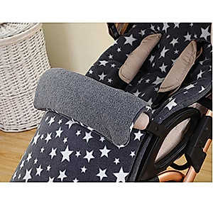 Winter Warm Bunting Bags Universal Baby Infant Stroller Sleeping Bag Windproof Thermal Thick Fleece Lining Toddler Footmuff Anti-Kicking Sleeping Nest Stroller Blanket Cover 0-3 Yrs (Grey Stars)