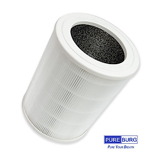 PUREBURG Replacement Filter Compatible with BISSELL Air180 Air Purifier 3496A,Part 3502, 2-Pack H13 HEPA Activated Carbon 2-in-1 3-Stage Filtration Air Clean