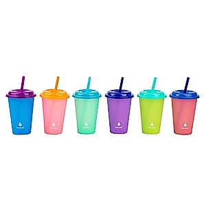 Manna 12oz Kids Multicolor 7x 4 Polypropylene Color Changing Tumblers Pack of 6