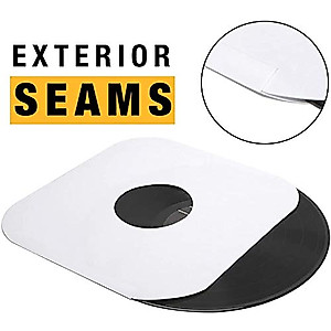 BIG FUDGE Vinyl Record Sleeves Bundle - 50x Record Outer Sleeves Plus 50x Record Inner Sleeves - Crystal Clear Album Sleeves and Rounded Acid Free LP Sleeves for 12" Records