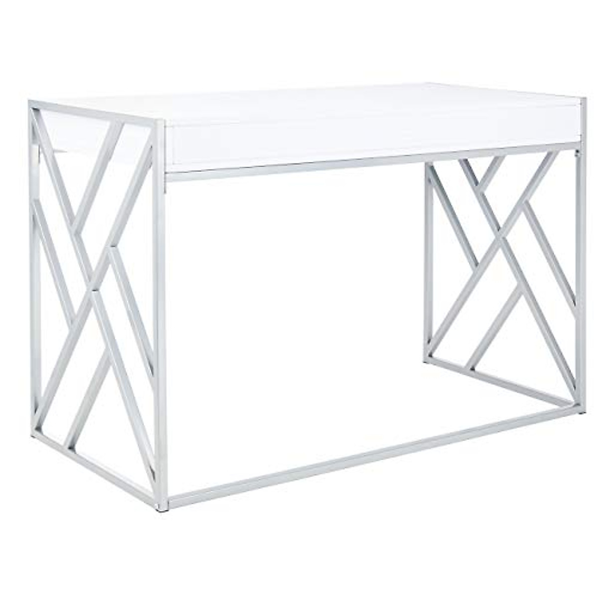 Safavieh Home Office Elaine Modern White and Silver 1-drawer Desk