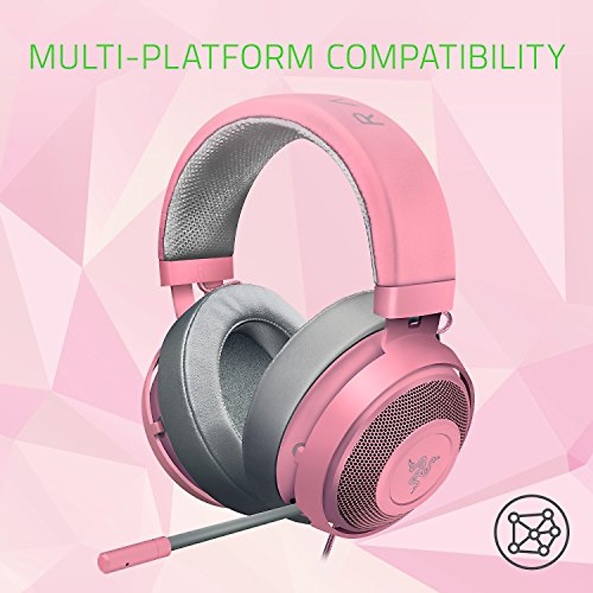 Razer Kraken Pro V2: Lightweight Aluminum Headband - Retractable Mic - In-Line Remote - Gaming Headset Works with PC, PS4, Xbox One, Switch, & Mobile Devices - Quartz