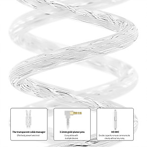CCA CRA+ in Ear Monitor Earphone, Patented Ultra-Thin Diaphragm Dynamic Driver IEM, Clear Sound & Deep Bass, Wired Earbuds with Tangle-Free Removable Cord