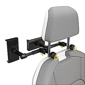 Holulo Headrest Tablet Holder with Dual Adjustable Positions,360° Rotation headrest Tablet Holder, Universal ipad Holder for car Backseat for 4" to 11" iPad/Tablet/Smartphone/Switch(2 Positions)