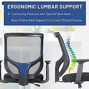 ZUNMOS Tall Office, Drafting High, Ergonomic Mesh Computer Task Table Chairs with Adjustable Armrests and Foot-Ring for Standing Bar Height Desk, Black