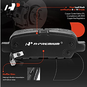 A-Premium 12.13 inch (308.10mm) Rear Vented Disc Brake Rotors + Ceramic Pads kit Compatible with Select Infiniti and Nissan Models - FX35, Q50, QX70, JX35, M35H, M37, M56, Q60, Murano, Pathfinder