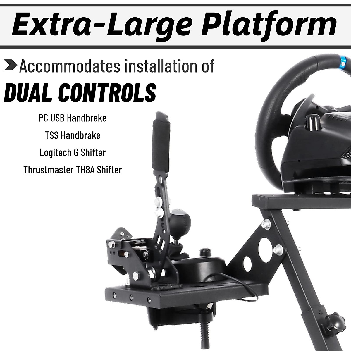 Minneer Youth X PRO Racing Wheel Stand Height Adjustable with Shifter Upgrade fit for Logitech G25,G27,G29,G920,G923Thrustmaster TMX, Gaming Steering Simulator Cockpit Wheel and Pedals Not Included