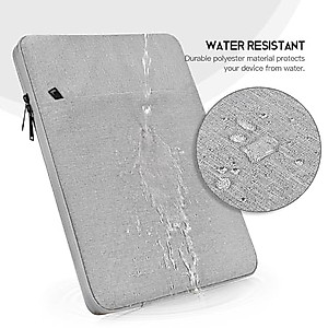 14 inch Laptop Sleeve Case for HP Lenovo Dell ASUS Acer Chromebook 14, HP Stream 14, Dell XPS 15, Inspiron 14, Lenovo ideapad 14, Asus Zenbook 14, Razer Blade 15 Water-Resistant Computer Bag -Grey