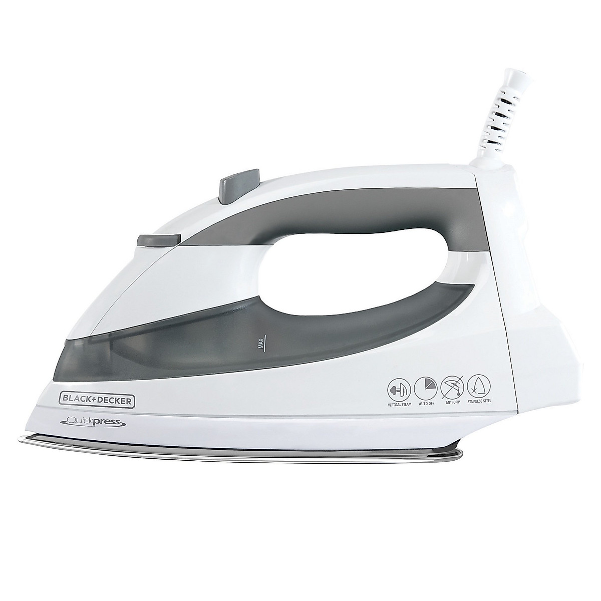 BLACK+DECKER Black & Decker F976 Quickpress Iron with Smart Steam Technology, White/Silver