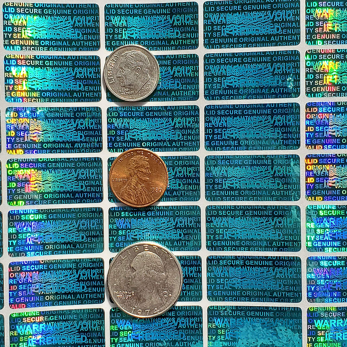 1000 Security Seal Hologram Tamper Evident Warranty Labels Stickers 15 mm x 30 mm- Dealimax Brand (Blue)