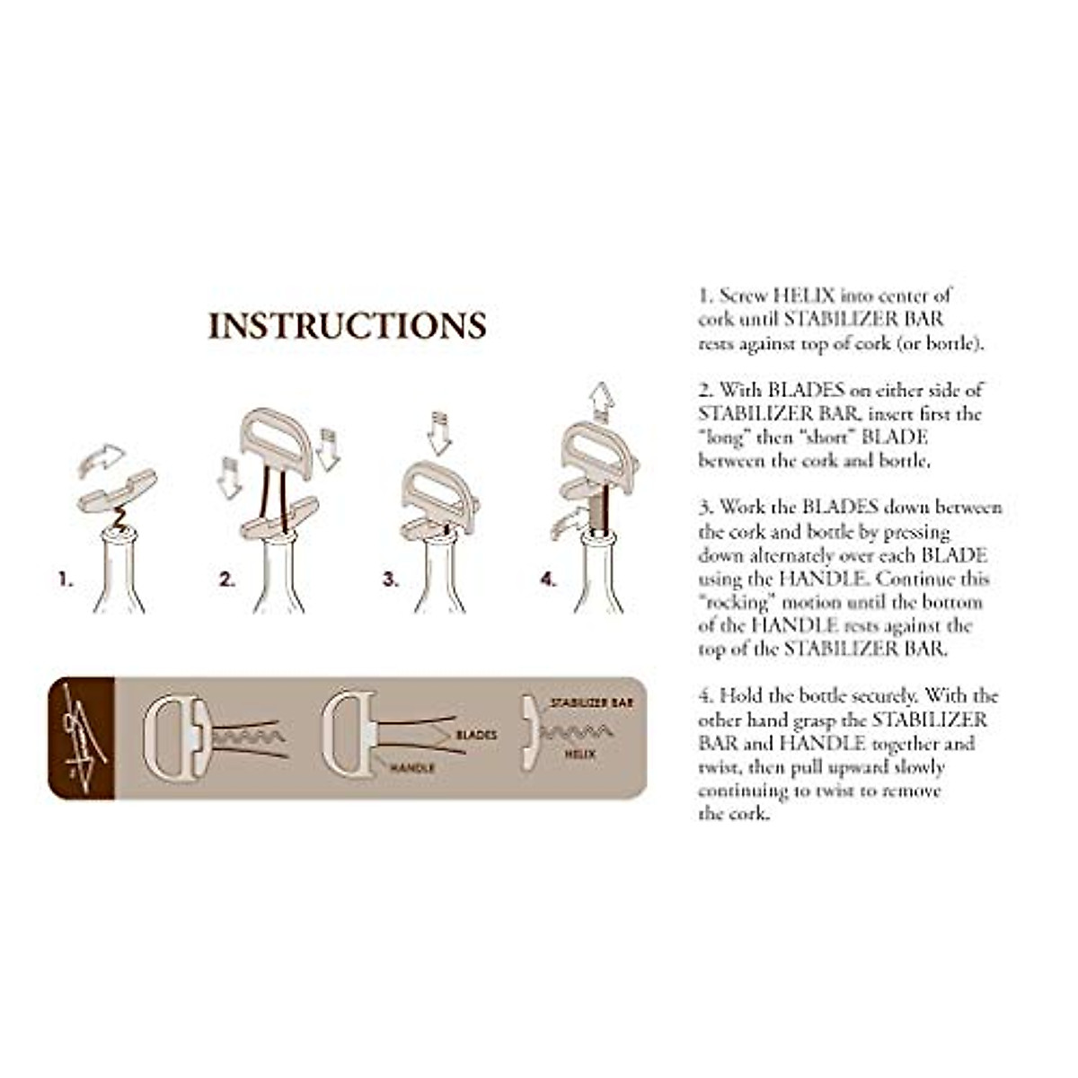 The Durand® two part device to successfully remove older and fragile wine corks whole and intact.