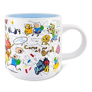 Adventure Time Characters Single Stackable Ceramic Mug | Coffee Cup For Tea, Espresso, Cocoa | Holds 13 Ounces
