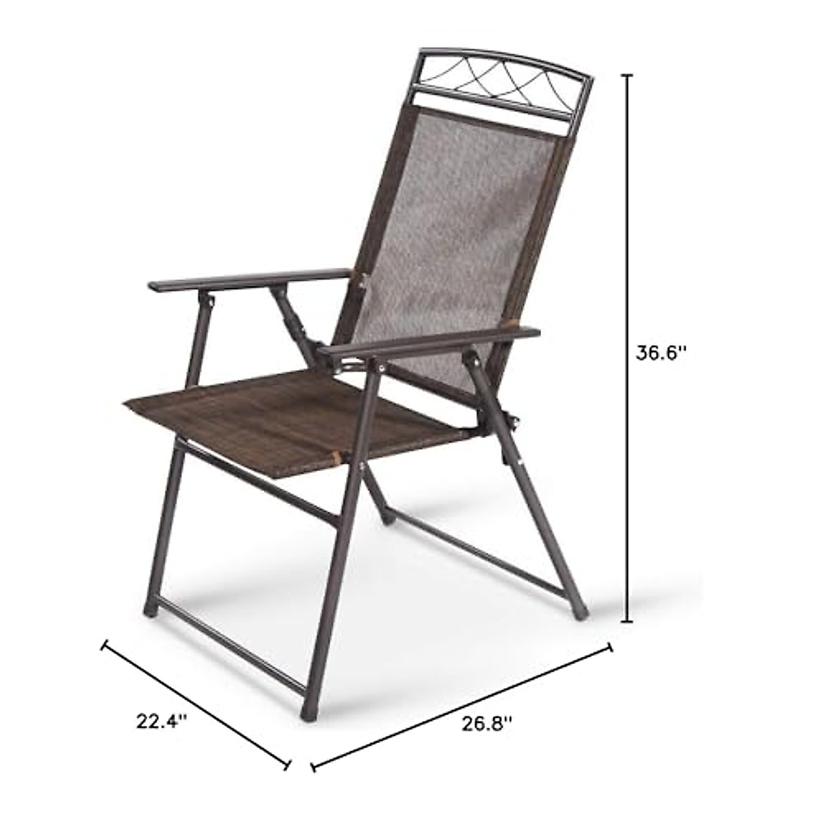 SPSUPE Set of 4 Outdoor Patio Folding Chairs, Coffee
